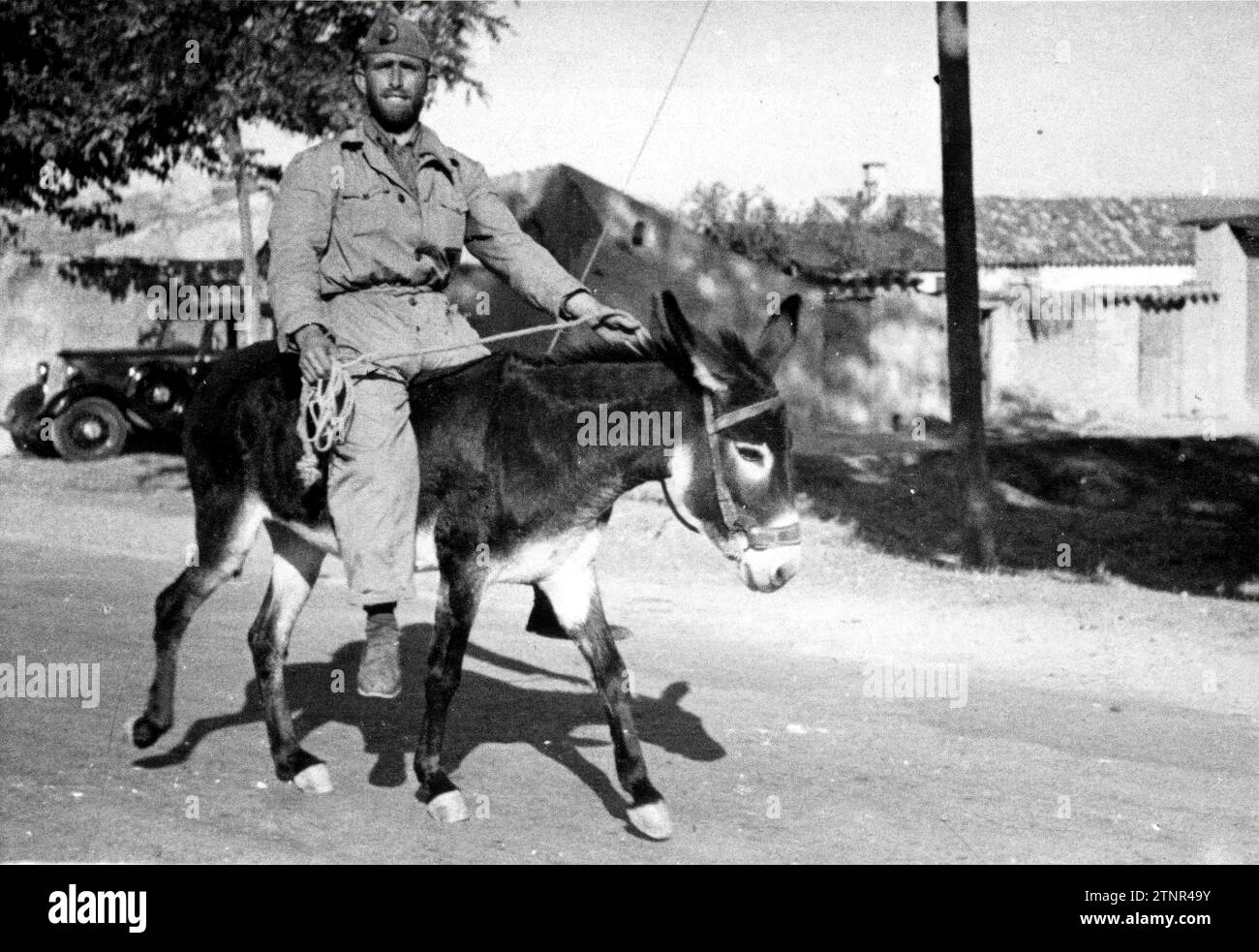 08/31/1936. Soldier Using a Donkey as Transport. Credit: Album ...