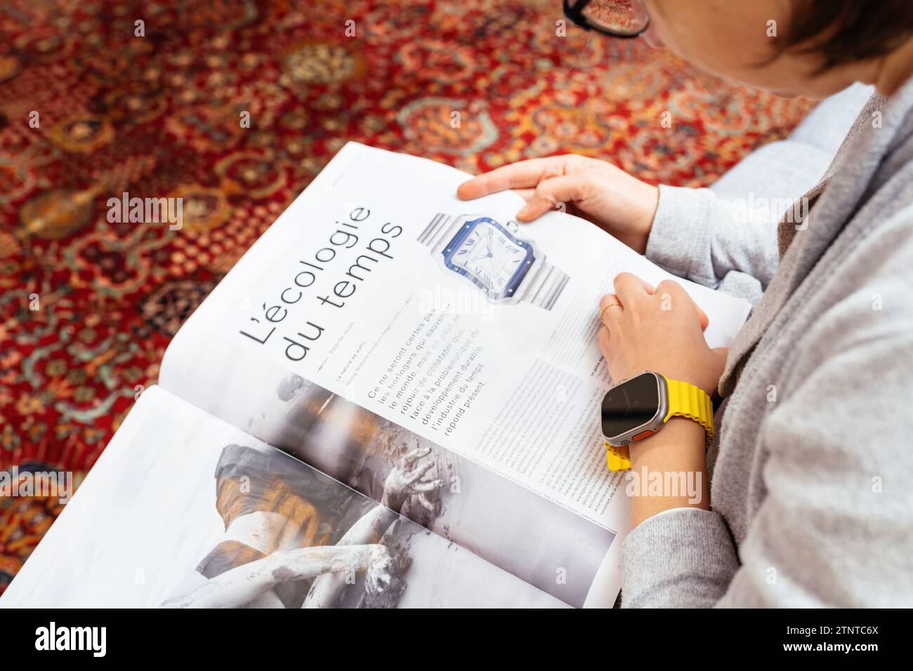 London, United Kingdom - Sept 28, 2022: FA stylish woman captivated by ...