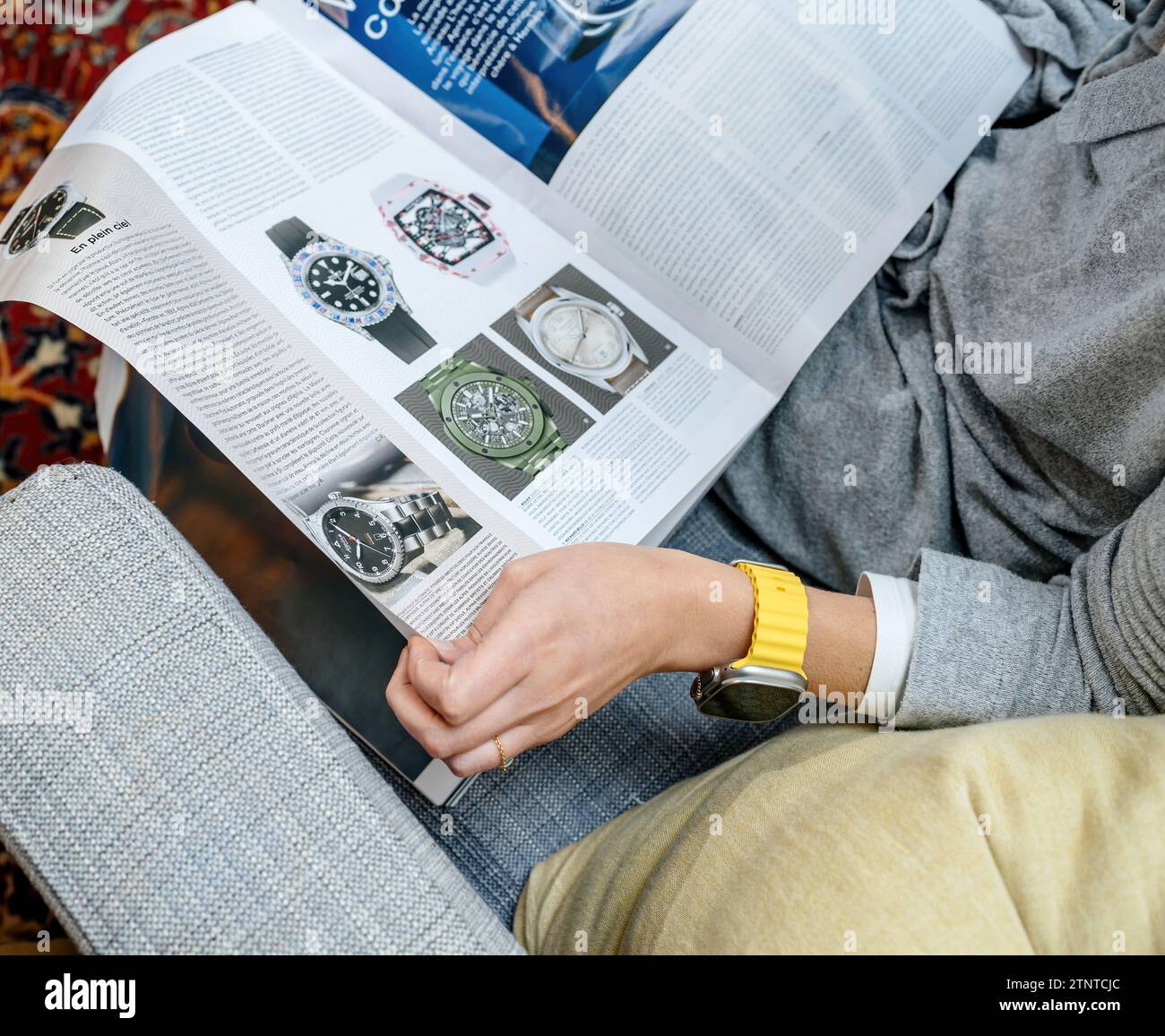London, United Kingdom - Sept 28, 2022: Fashionable woman looking at ...