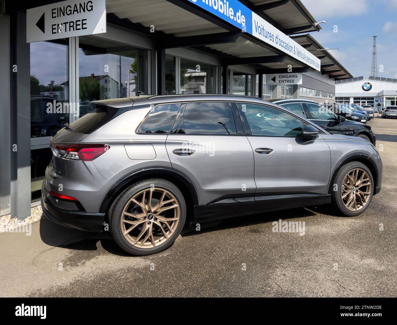 Frankfurt, Germany - May 1, 2023: Sale of new cars at an Audi ...