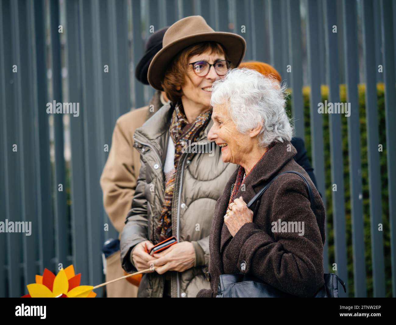 Strasbourg, France - Mar 29, 2023: Two Swiss senior women peacefully ...