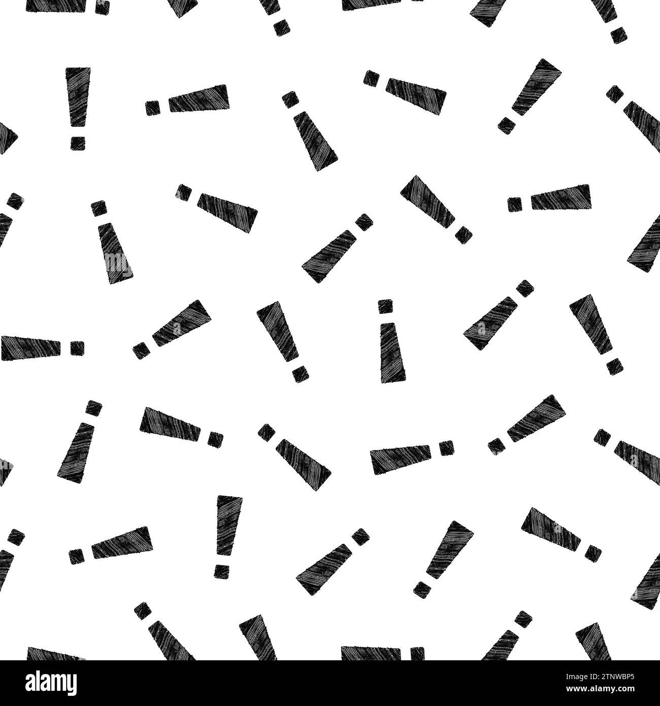 Exclamation mark seamless pattern. Repeating important patern. Black ...
