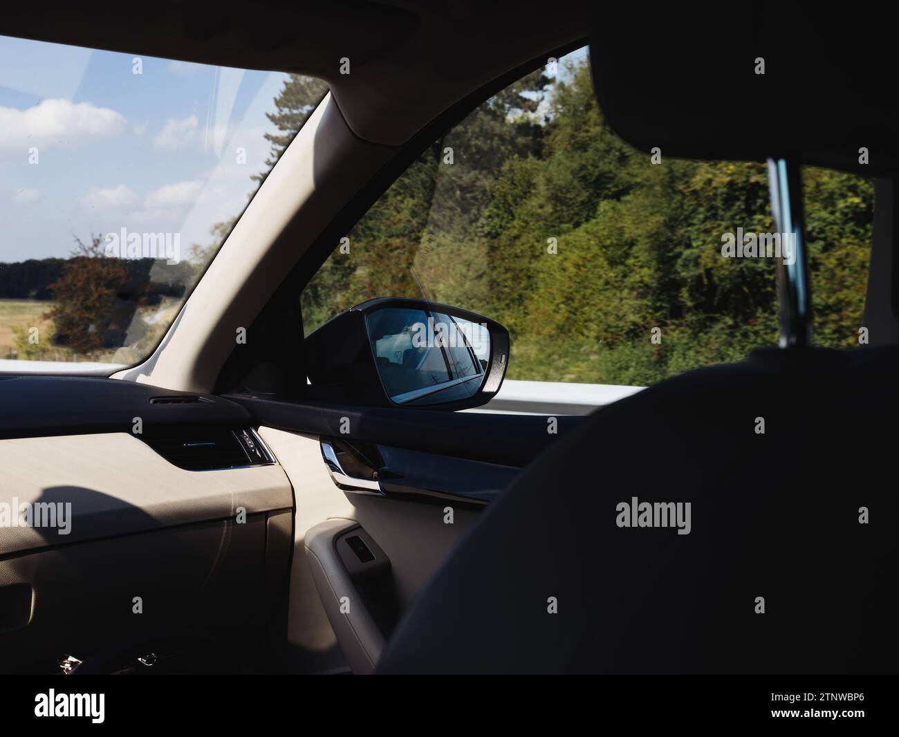 Scene of cars moving fast on a French highway, with no passenger on the ...