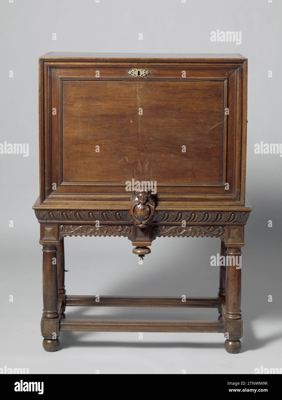 Writing Cabinet of South African Stinkhout (?) With folding sheet with ...