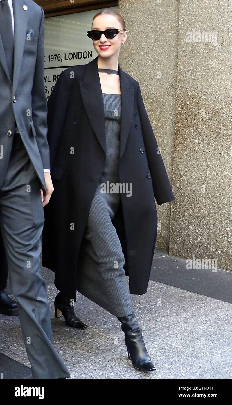 NEW YORK, NY- DECEMBER 20: Phoebe Dynevor seen exiting The Kelly ...