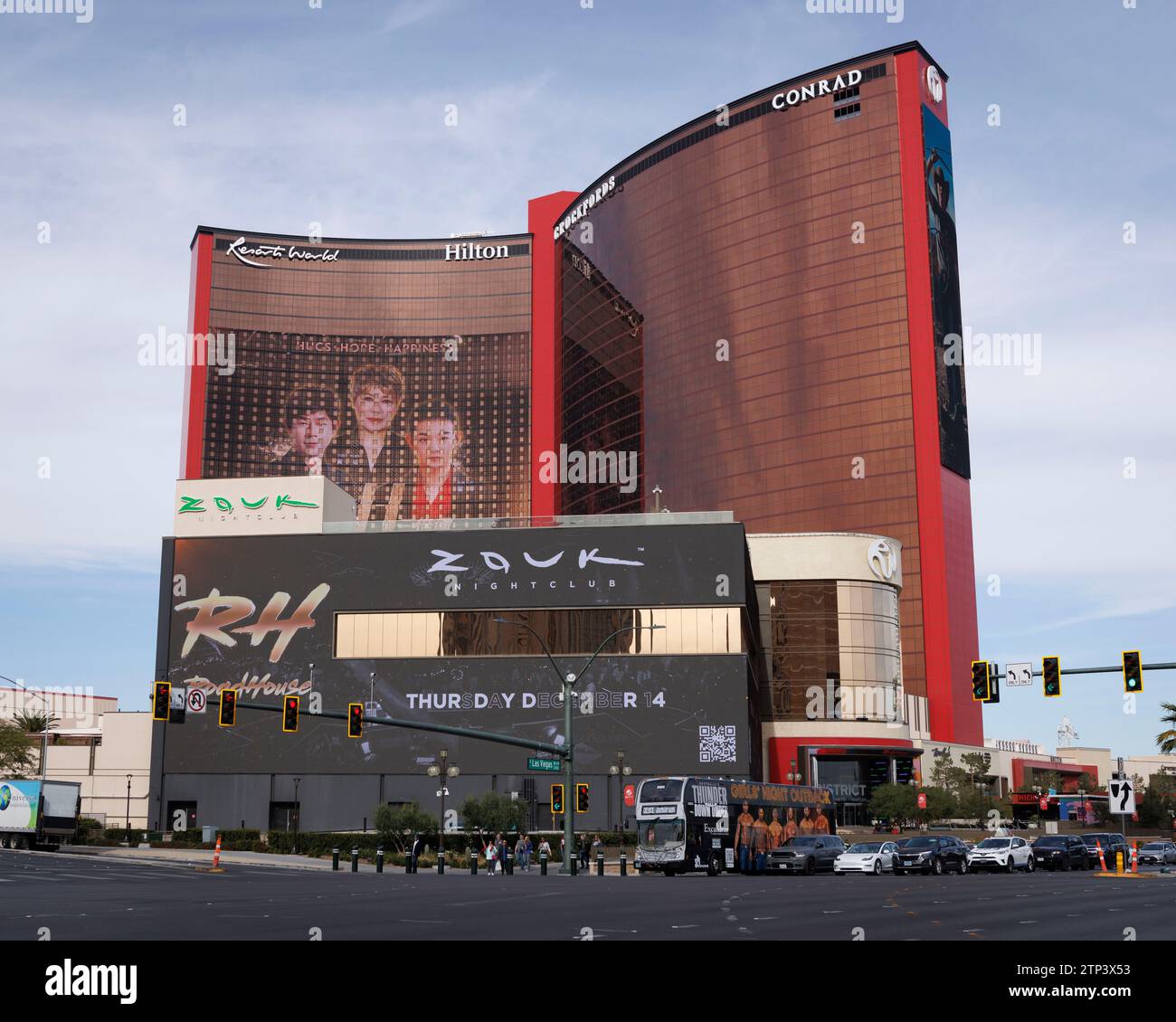 General view of Hilton and Conrad Hotel at Las Vegas, Nevada, United ...