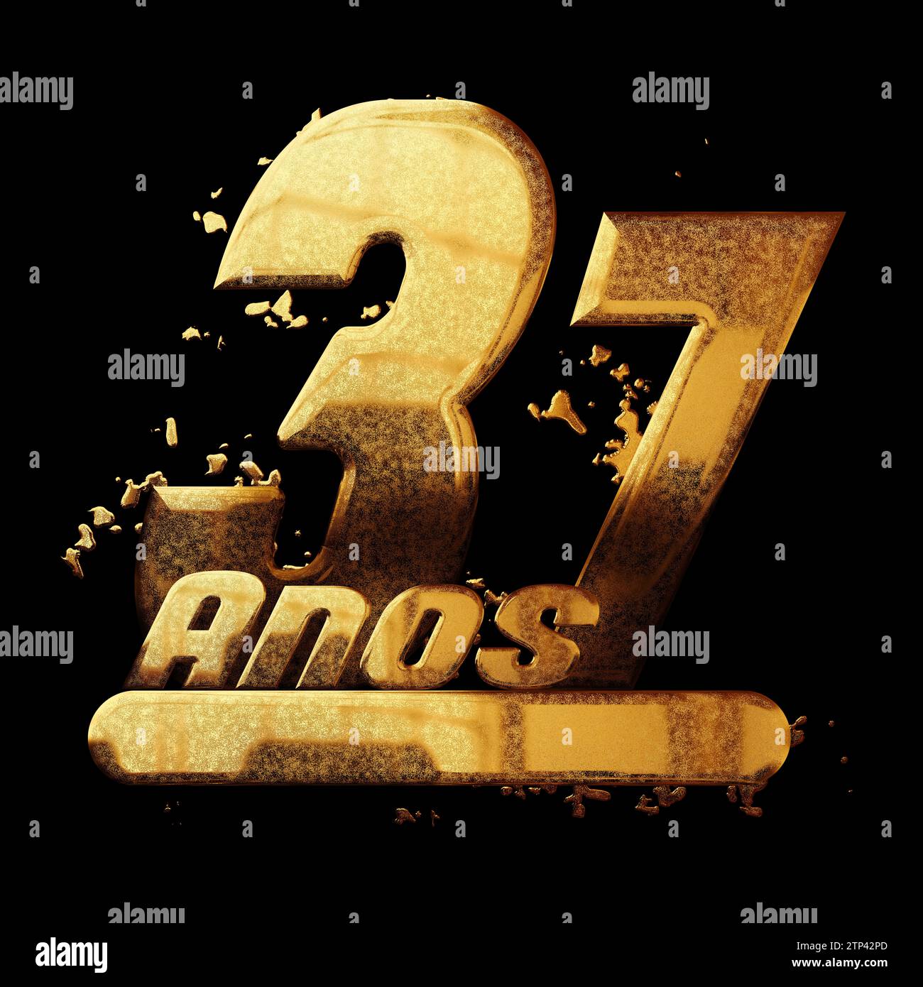 37 YEAR ANNIVERSARY GOLD Stock Photo - Alamy