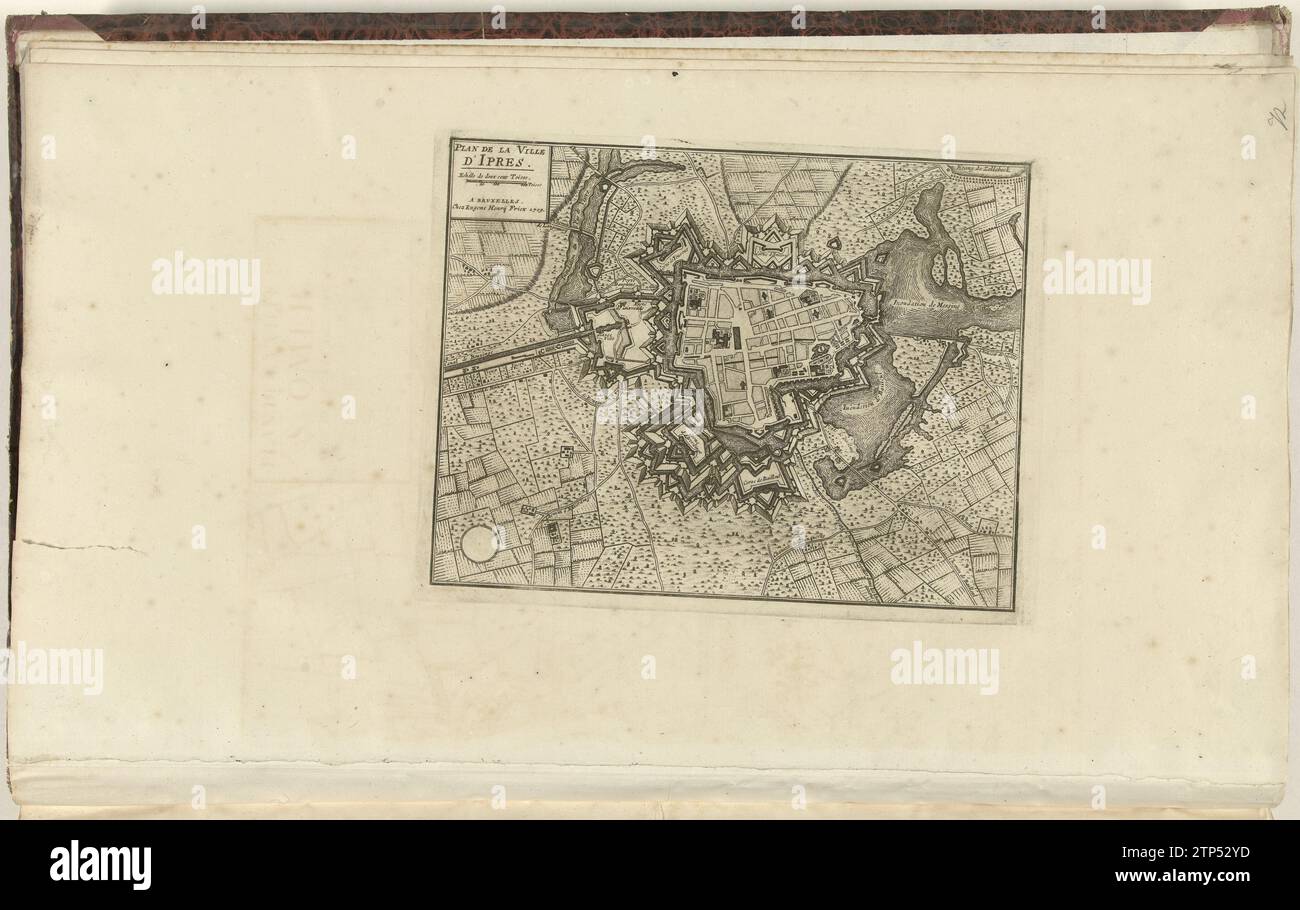 Map of Ypres, 1709, 1709 Map of Ypres, 1709. Part of a bundled ...