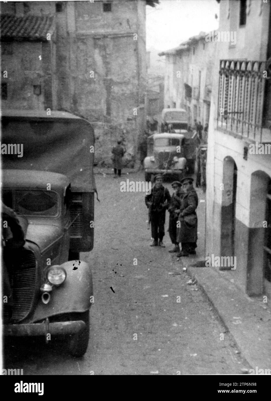 11/30/1937. The Republican Troops Guard near the Doors of the Houses ...