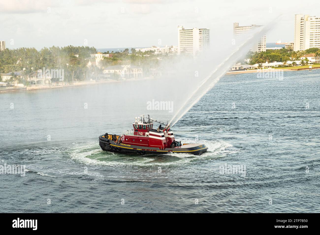 Fireboats Giving Water Salute to Celebrity Ascent Before Maiden Stock ...