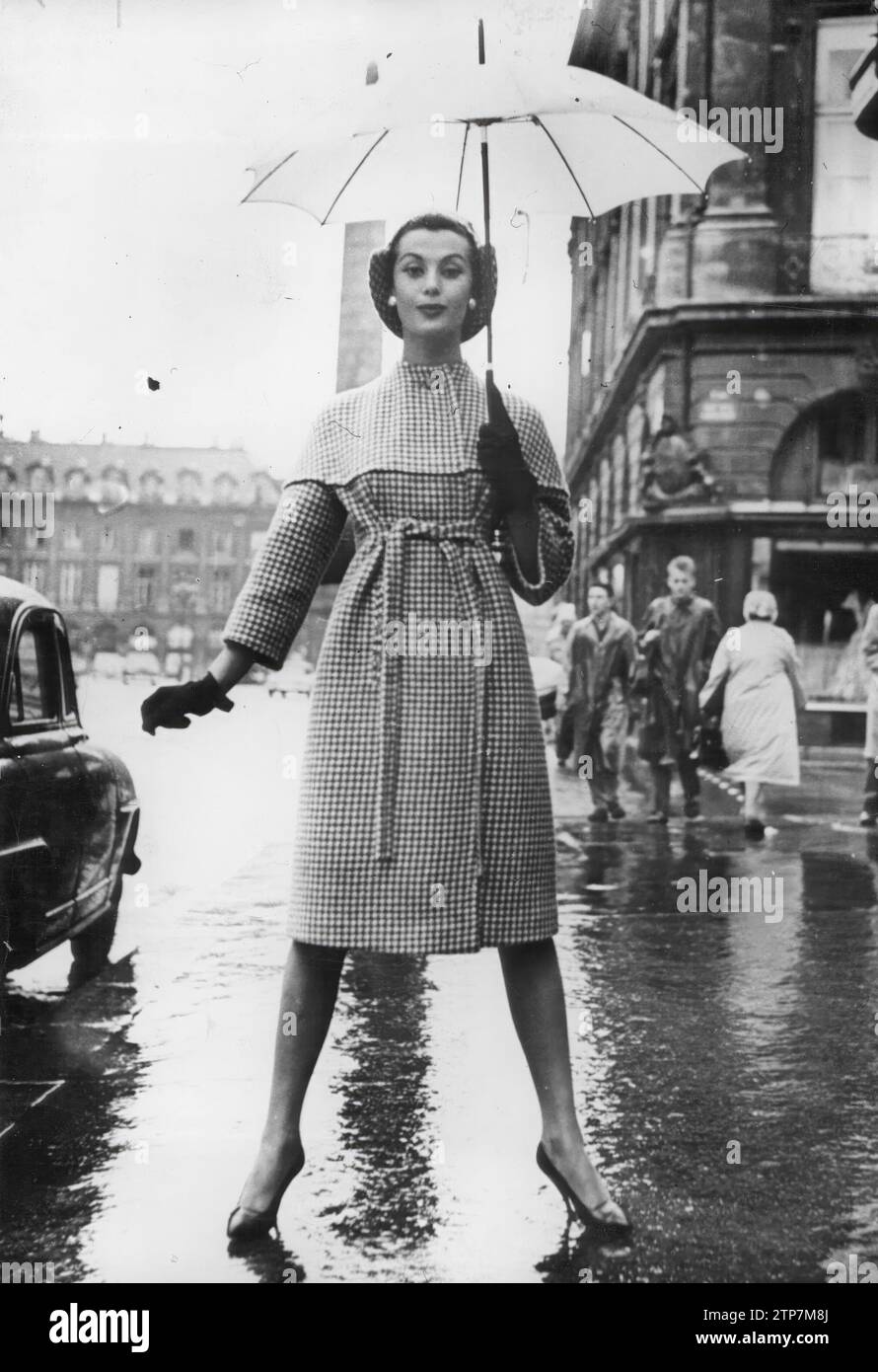 12/31/1957. In the Image, Black and White Checkered wool coat, with ...