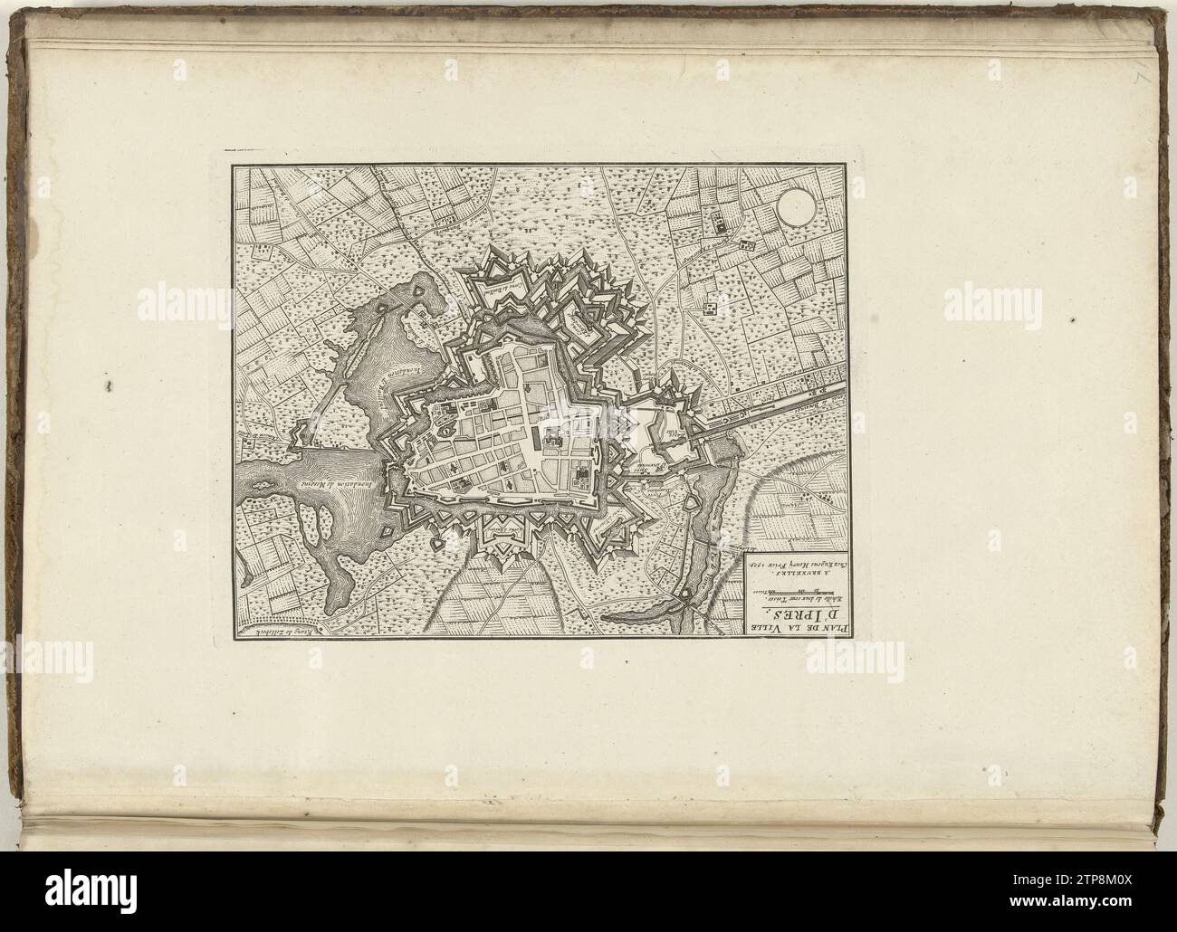 Map of Ypres, 1709, 1709 Map of Ypres, 1709. Part of a bundled ...