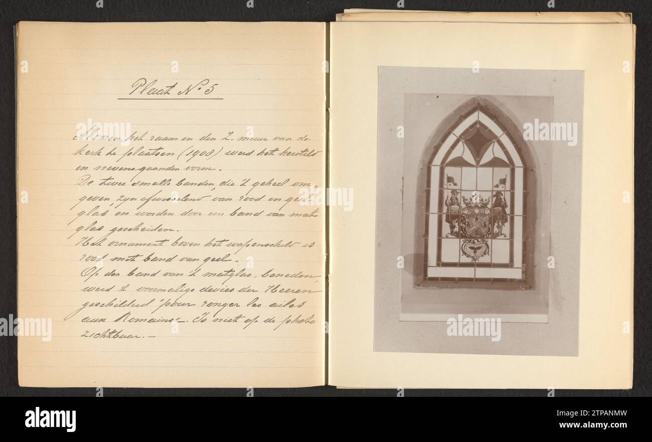 Window of stained glass with the weapon of Batenburg, Benjamin Charlé ...