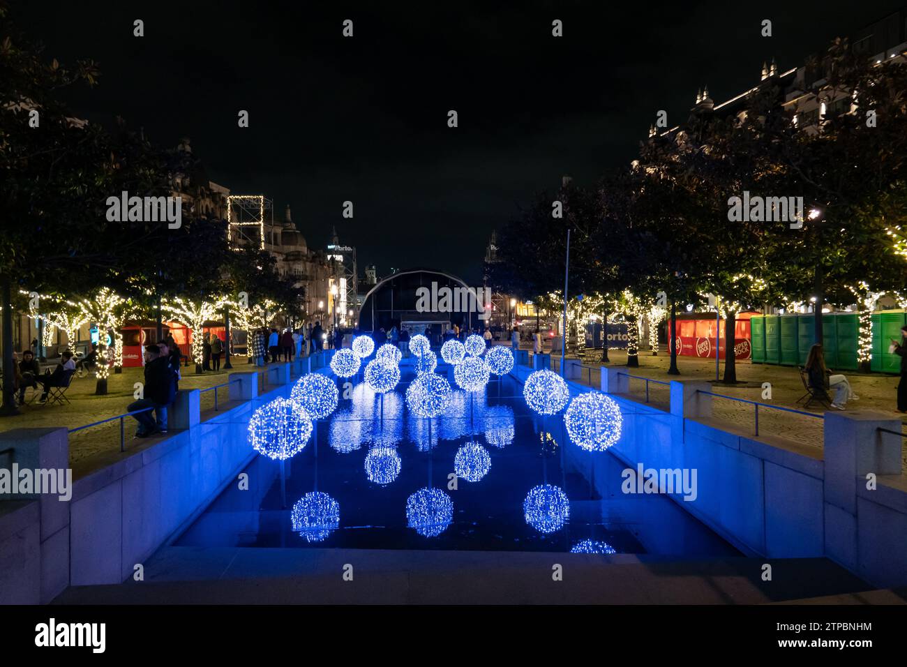 Christmas lighting in Porto Stock Photo - Alamy