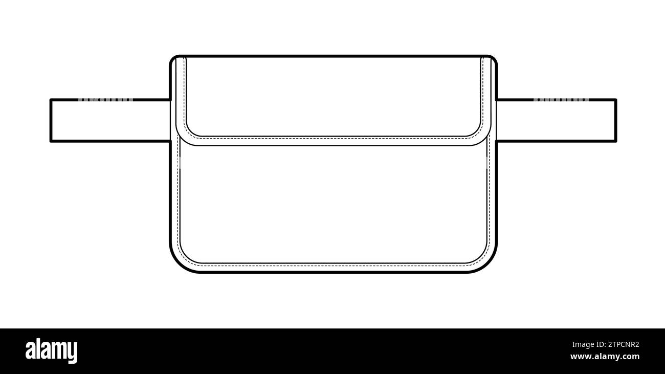 Belt Bag silhouette. Fashion accessory technical illustration. Vector ...
