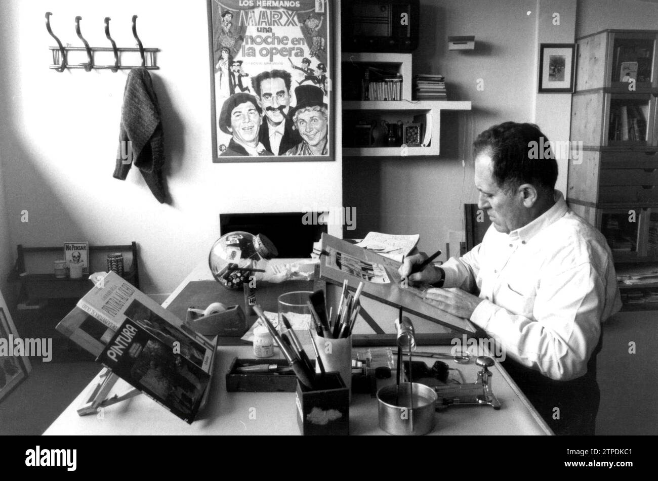 01/01/1994. Martin Morales in his studio Drawing. Credit: Album ...