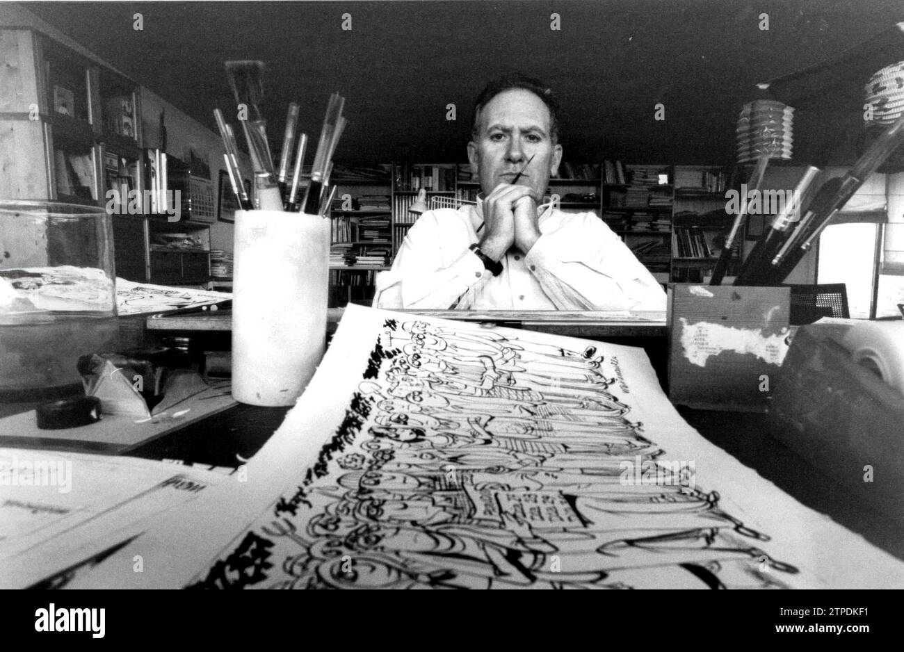 01/01/1994. Martin Morales in his studio Drawing. Credit: Album ...