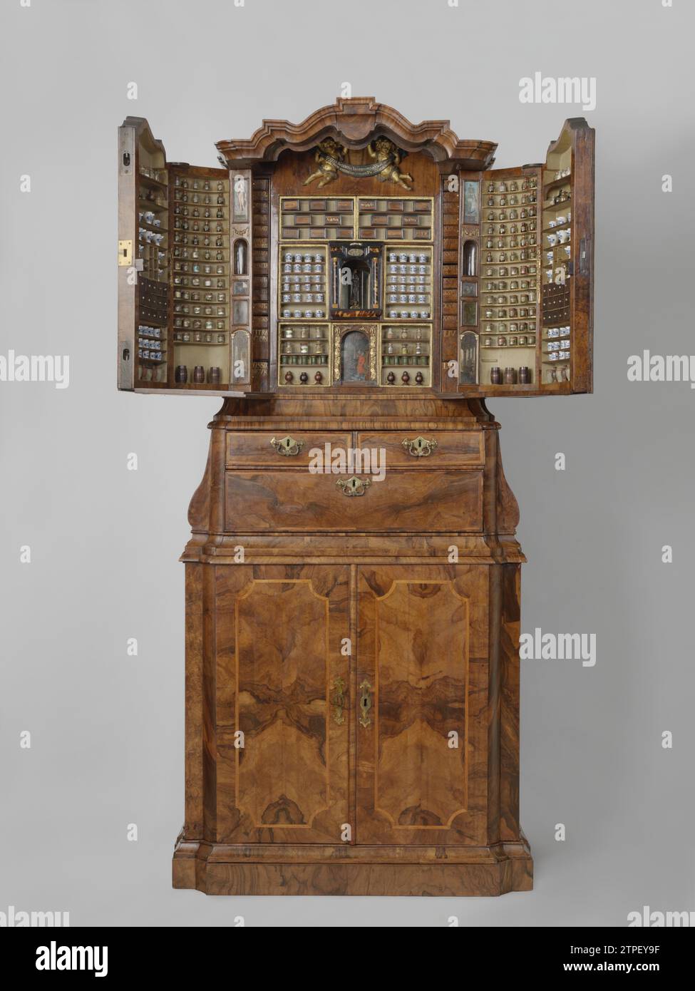 Collector’s cabinet with miniature apothecary, anonymous, 1730 ...