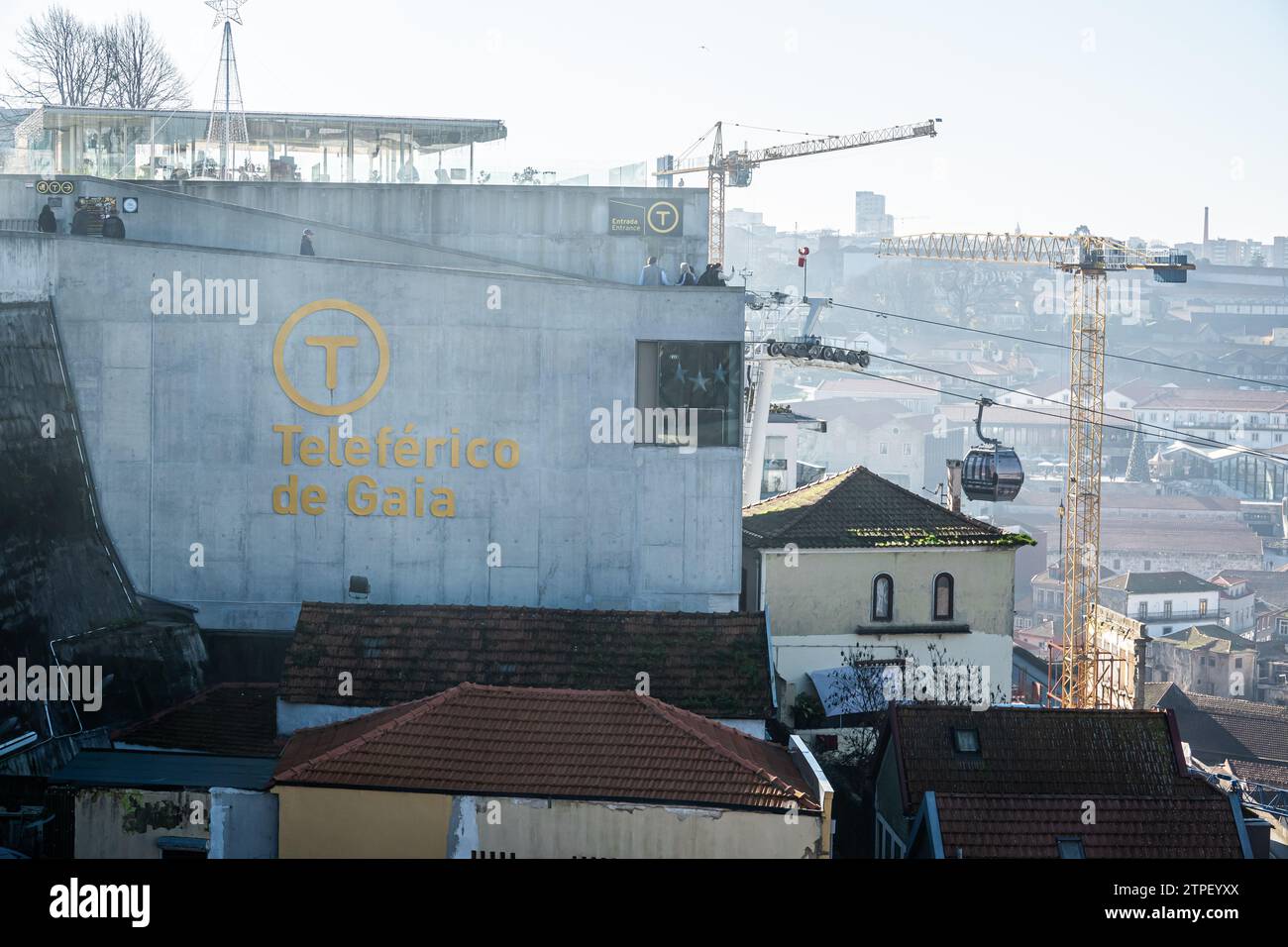 Image of the Gaia Cable Car that runs along the estuary of the city of ...