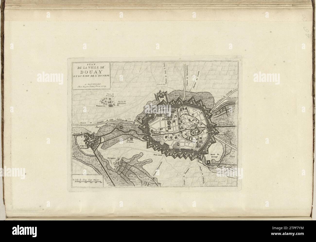 Map of Douai, 1709, 1709 Map of Douai, 1709. Part of a bundled ...