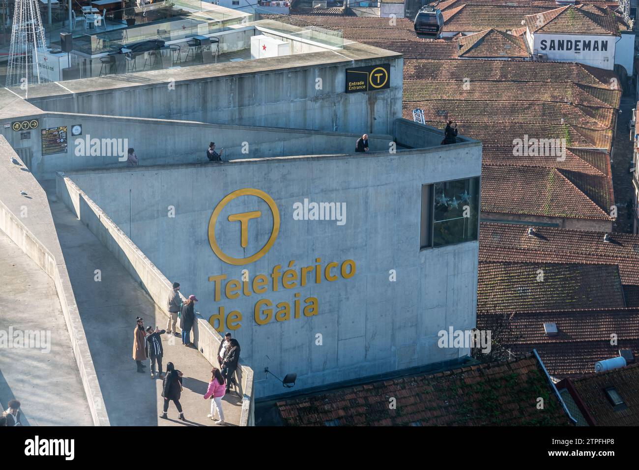 Image of the Gaia Cable Car that runs along the estuary of the city of ...