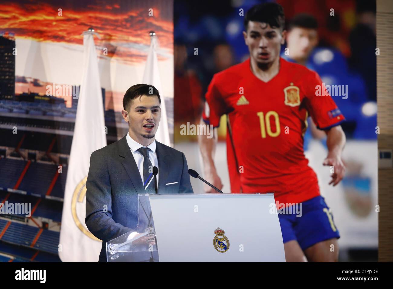 Madrid, 01/07/2019. Official presentation of Brahim Díaz as a new Real Madrid player. Photo ...