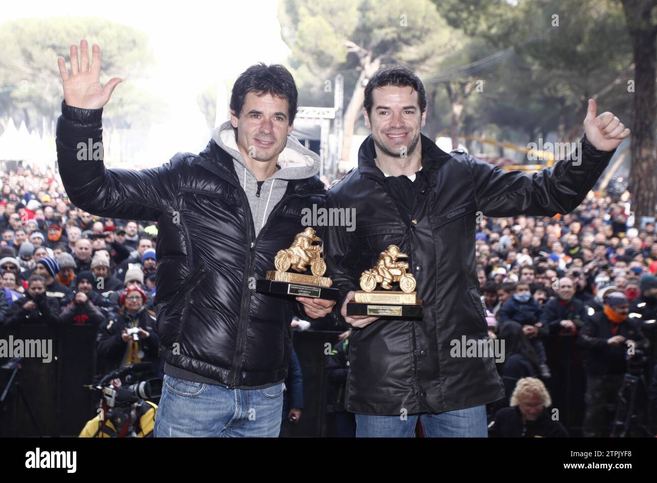 01/12/2014. Valladolid. 12.01.14. Photo: Fernando Blanco. Alex Cribille and Carlos Checa, Golden ...