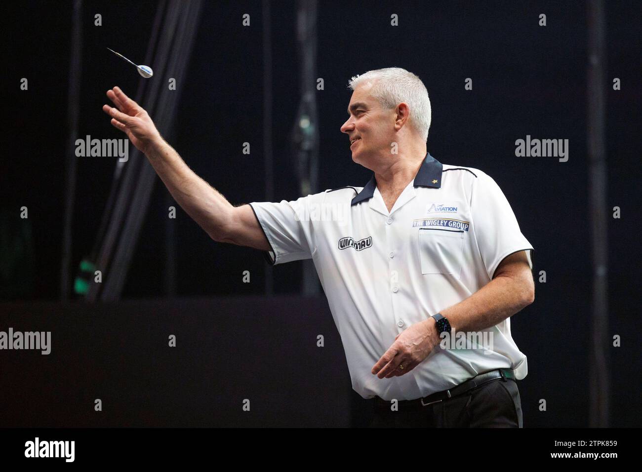 Dartspieler Steve Beaton / Bronzed Adonis bei der World Darts Gala 2023 ...
