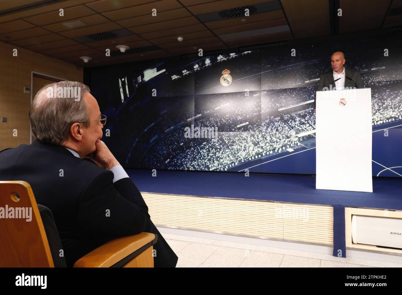 Madrid, 03/11/2019. Santiago Bernabeu Stadium. Press conference for ...