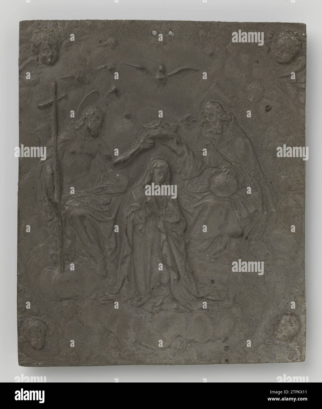 Coronation of Maria, c. 1400 - c. 1950 Plaquette of lead with a ...