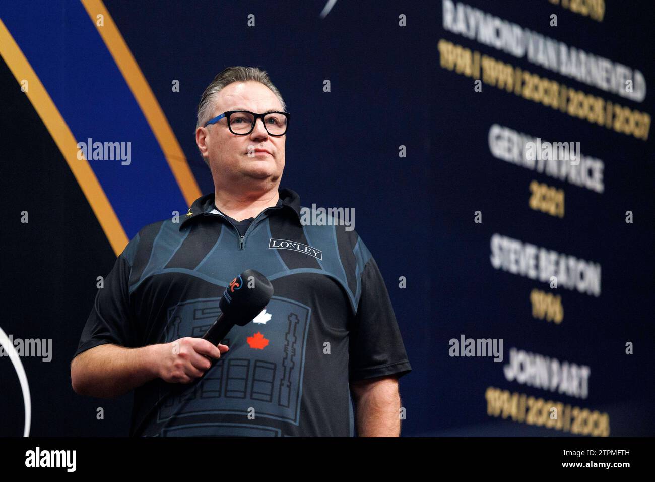 Dartspieler John Part / Darth Maple bei der World Darts Gala 2023 in ...