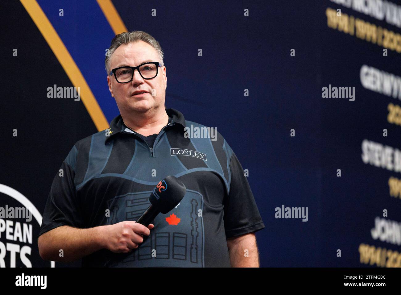 Dartspieler John Part / Darth Maple bei der World Darts Gala 2023 in ...