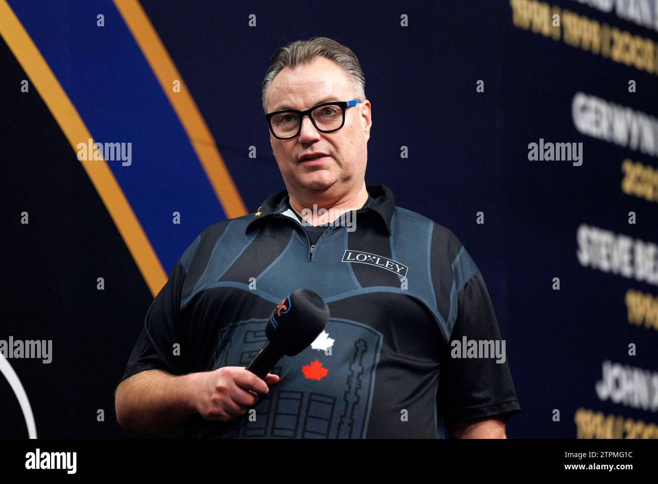 Dartspieler John Part / Darth Maple bei der World Darts Gala 2023 in ...