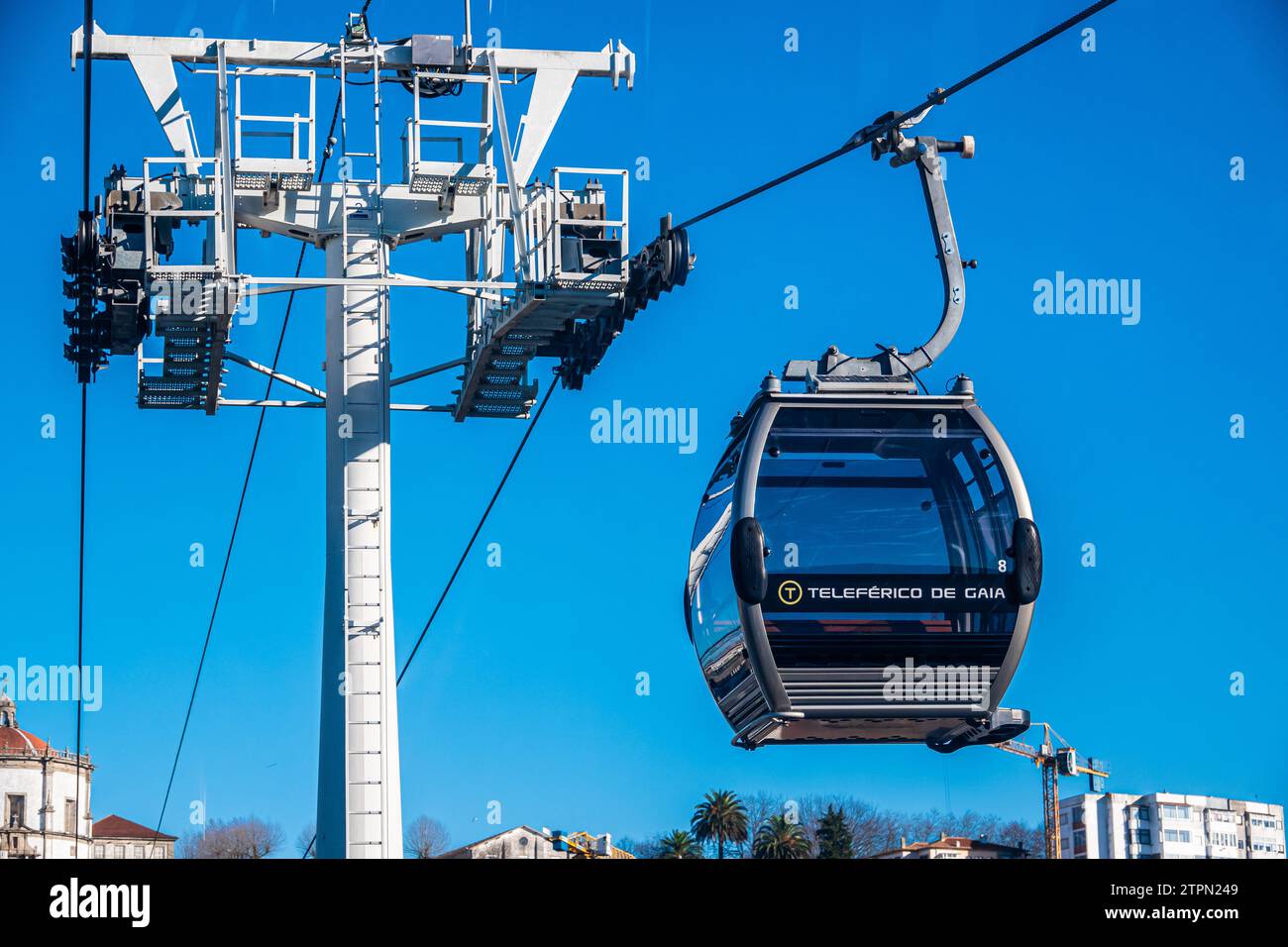 Image of the Gaia Cable Car that runs along the estuary of the city of ...
