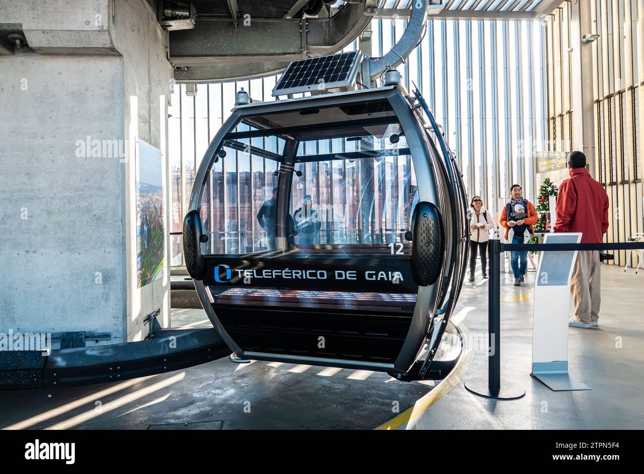 Image of the Gaia Cable Car that runs along the estuary of the city of ...