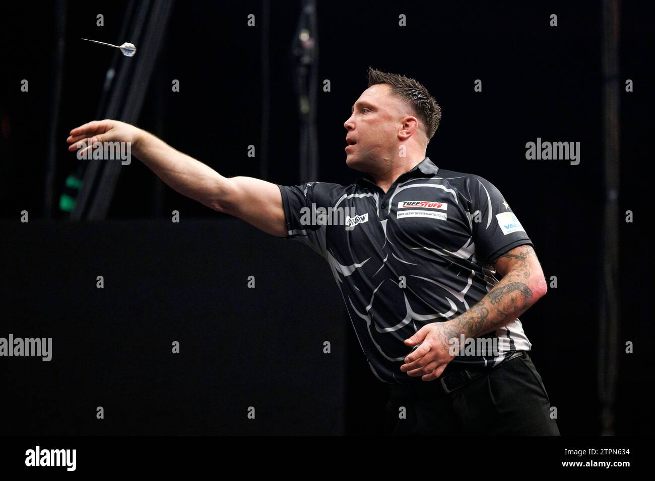 Dartspieler Gerwyn Price / The Iceman bei der World Darts Gala 2023 in ...