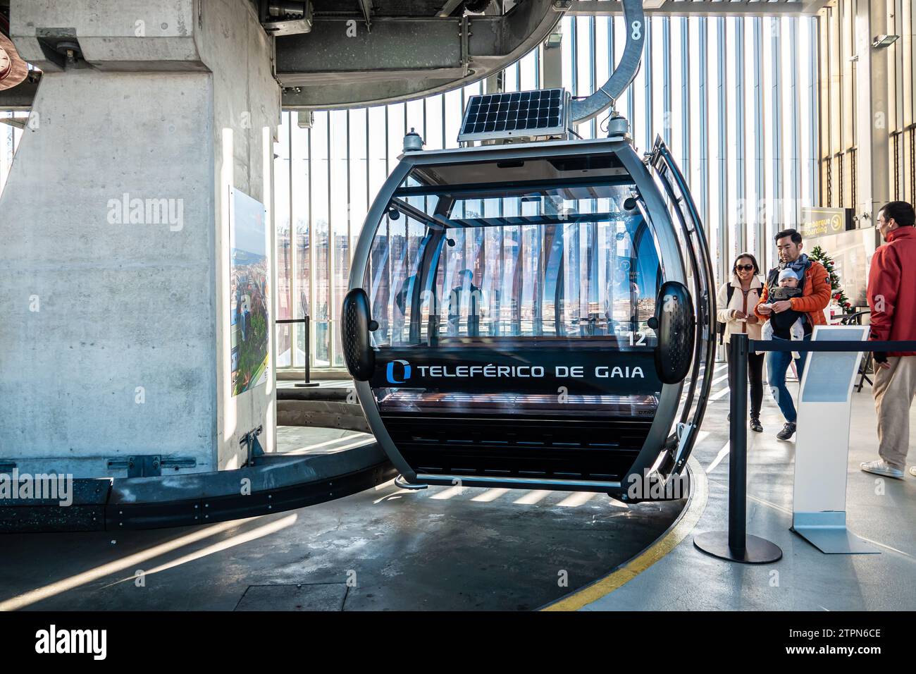 Image of the Gaia Cable Car that runs along the estuary of the city of ...