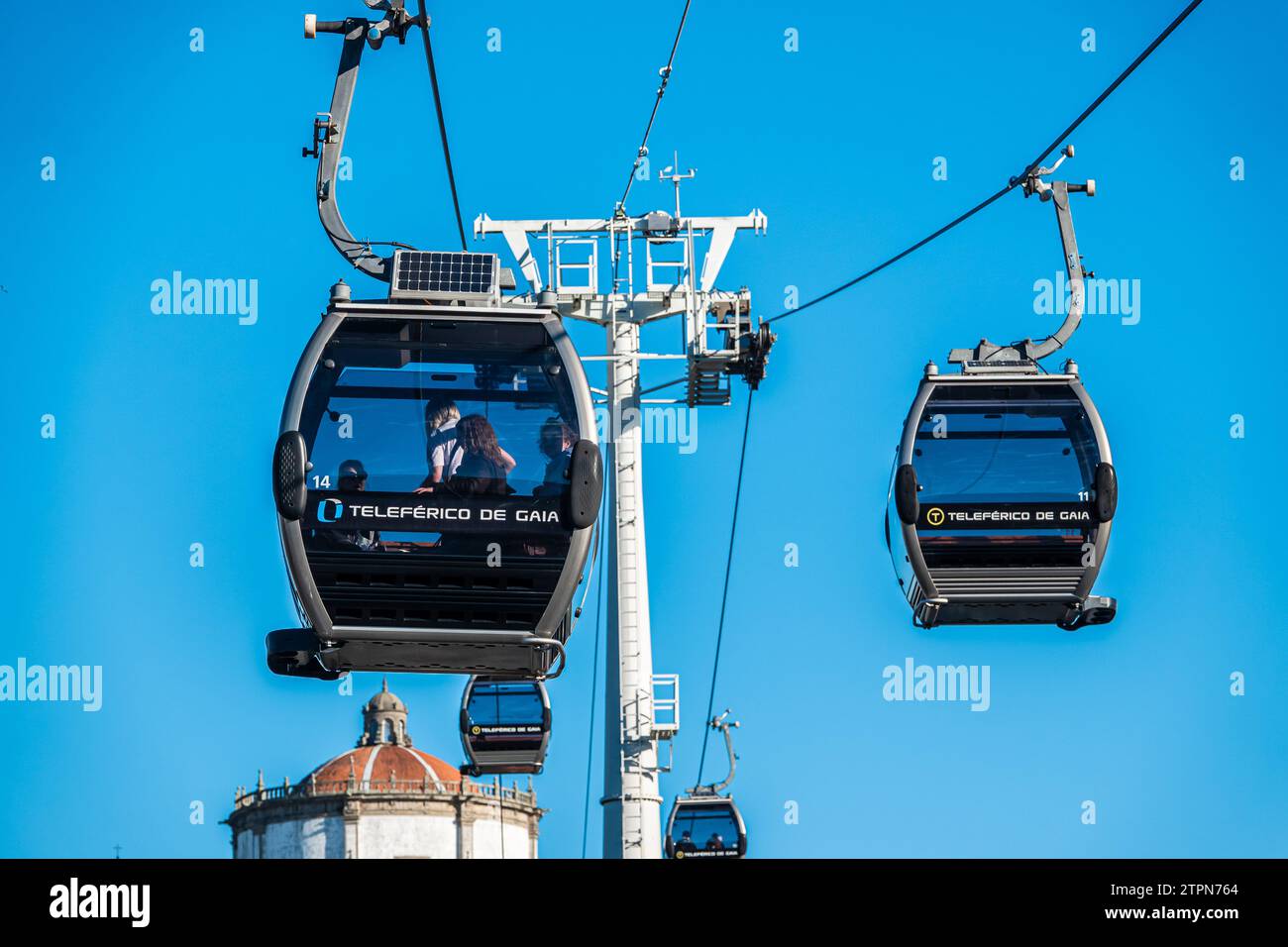 Image of the Gaia Cable Car that runs along the estuary of the city of ...