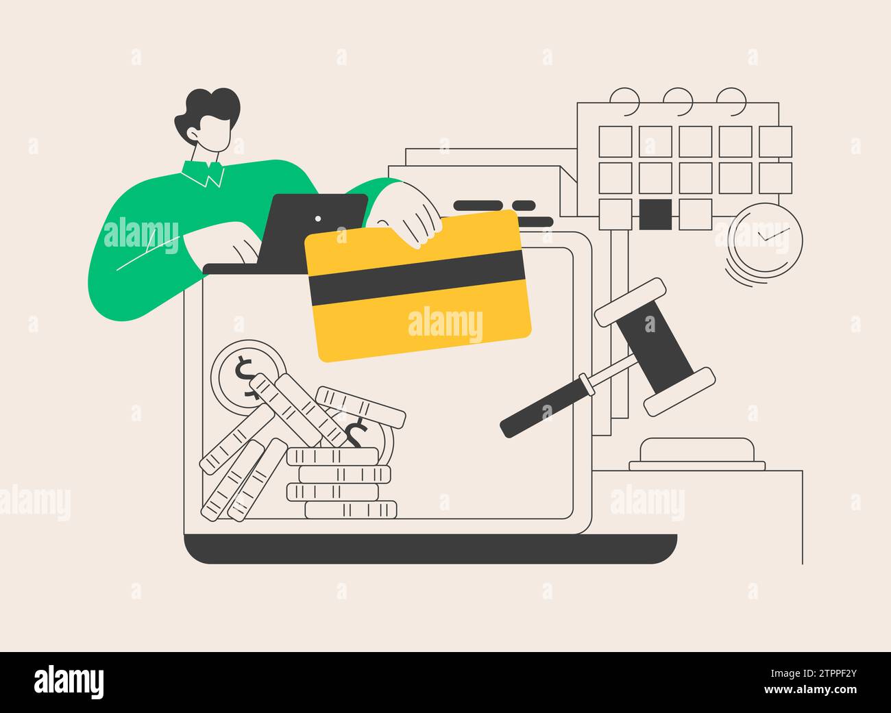 Pay penalties abstract concept vector illustration Stock Vector Image ...