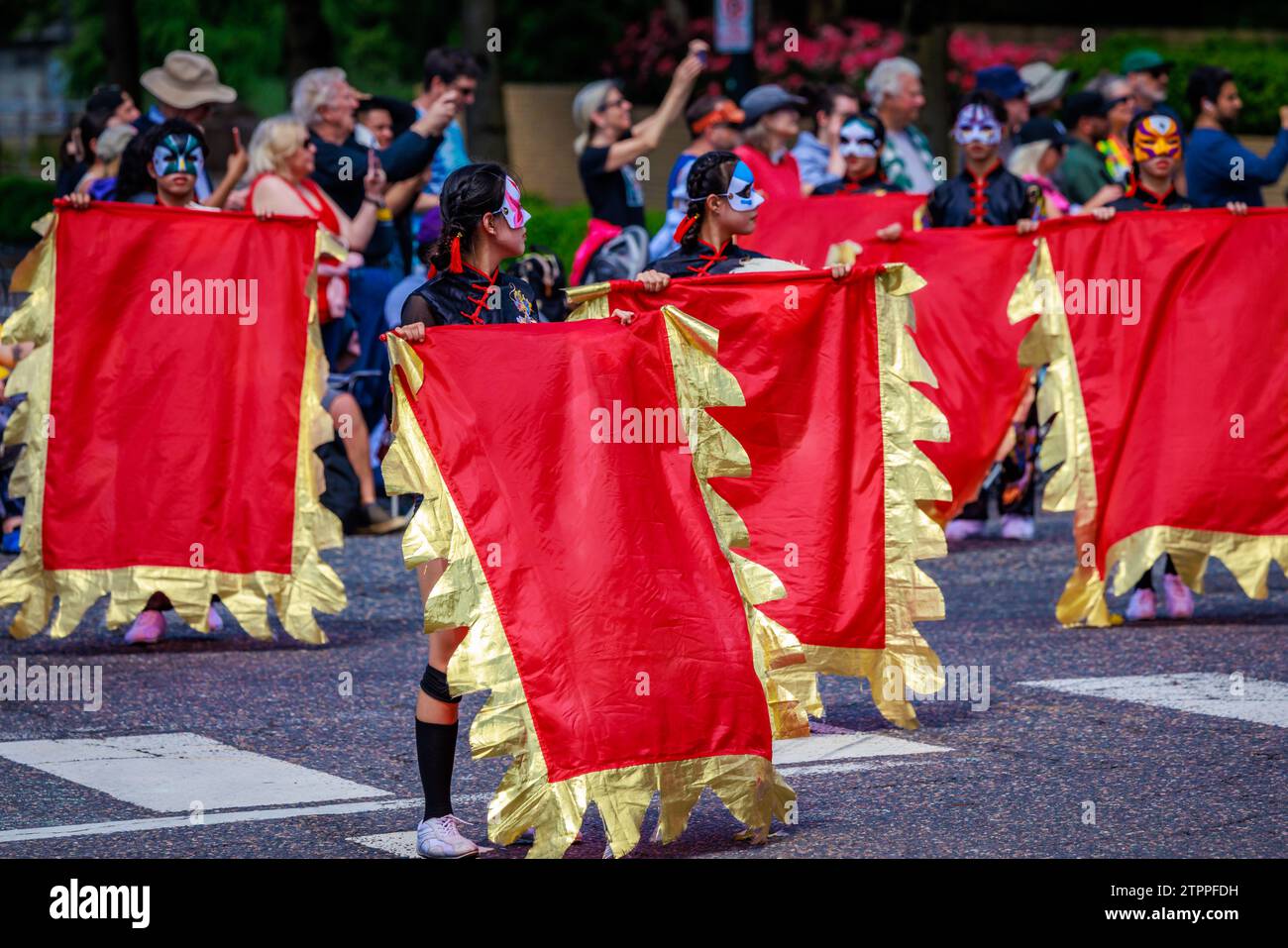 Portland, Oregon, USA - June 10, 2023: Shu-Te High School Marching Band ...