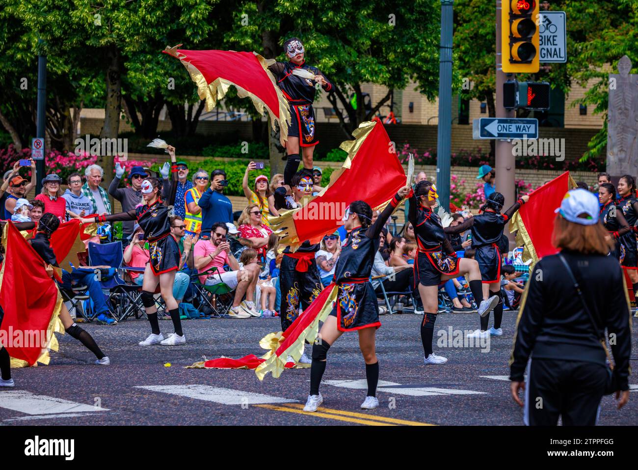 Portland, Oregon, USA - June 10, 2023: Shu-Te High School Marching Band ...