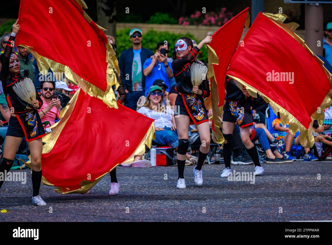 Portland, Oregon, USA - June 10, 2023: Shu-Te High School Marching Band ...