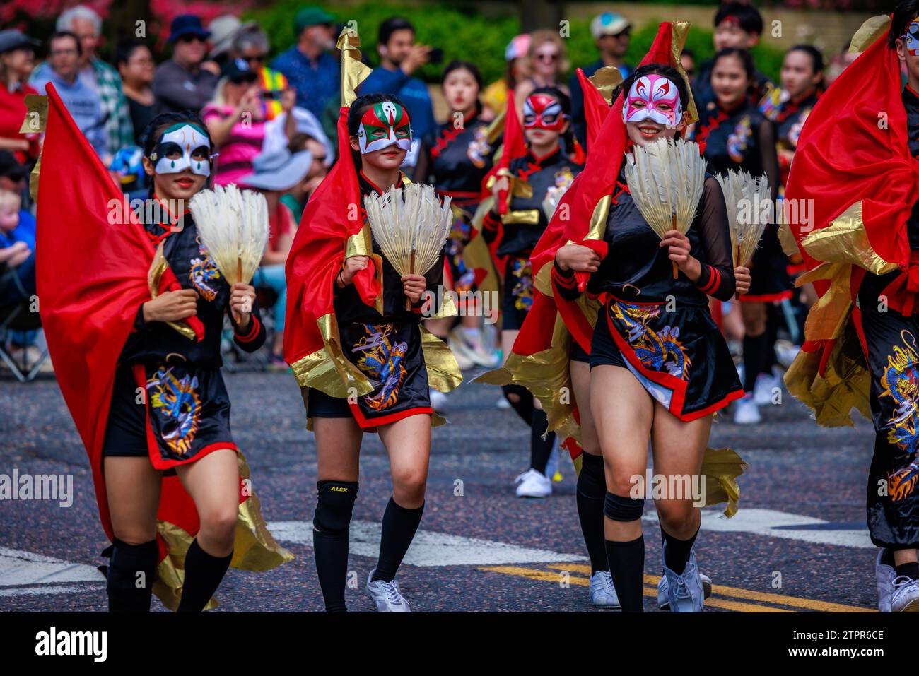 Portland, Oregon, USA - June 10, 2023: Shu-Te High School Marching Band ...