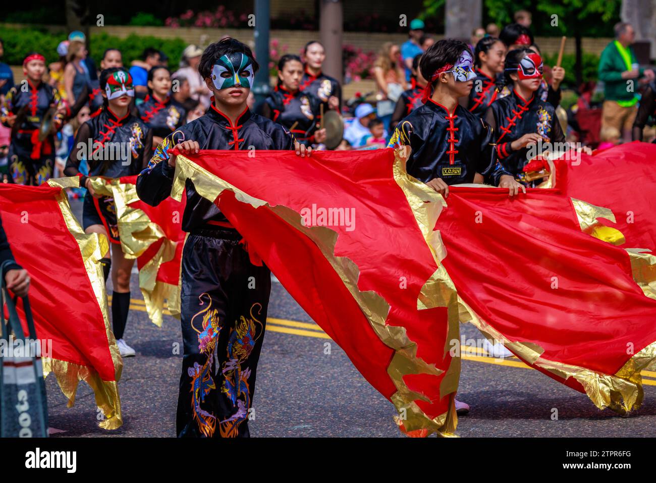 Portland, Oregon, USA - June 10, 2023: Shu-Te High School Marching Band ...