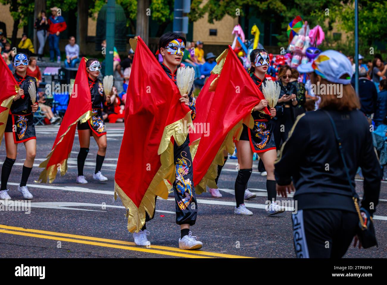 Portland, Oregon, USA - June 10, 2023: Shu-Te High School Marching Band ...