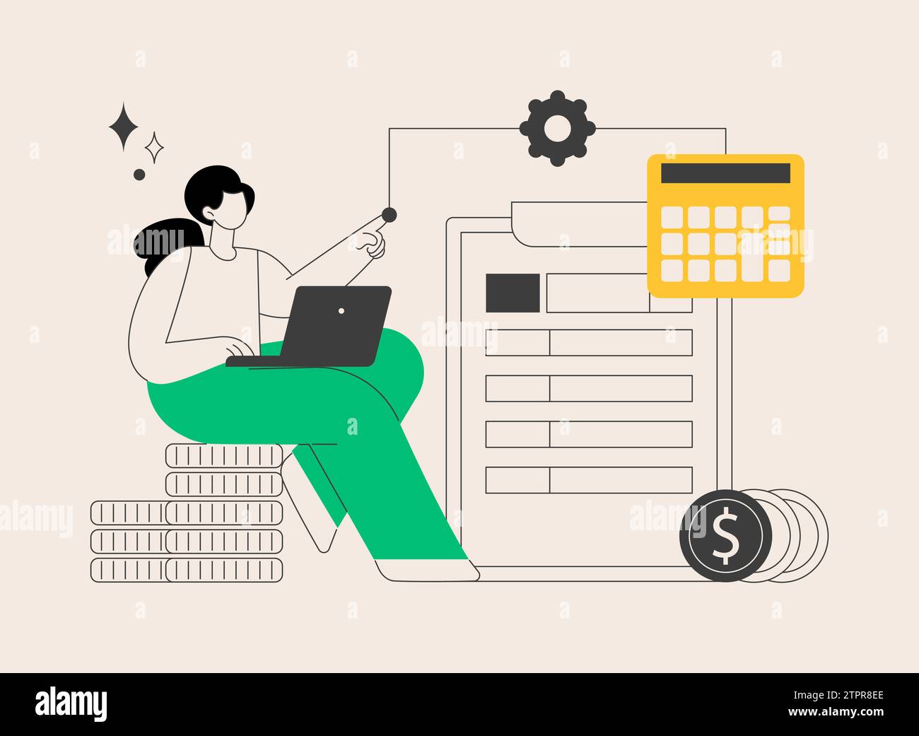 Net income calculating abstract concept vector illustration Stock ...