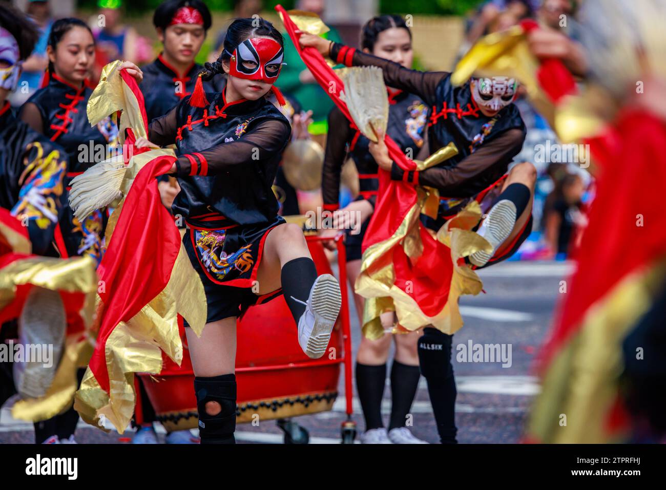 Portland, Oregon, USA - June 10, 2023: Shu-Te High School Marching Band ...
