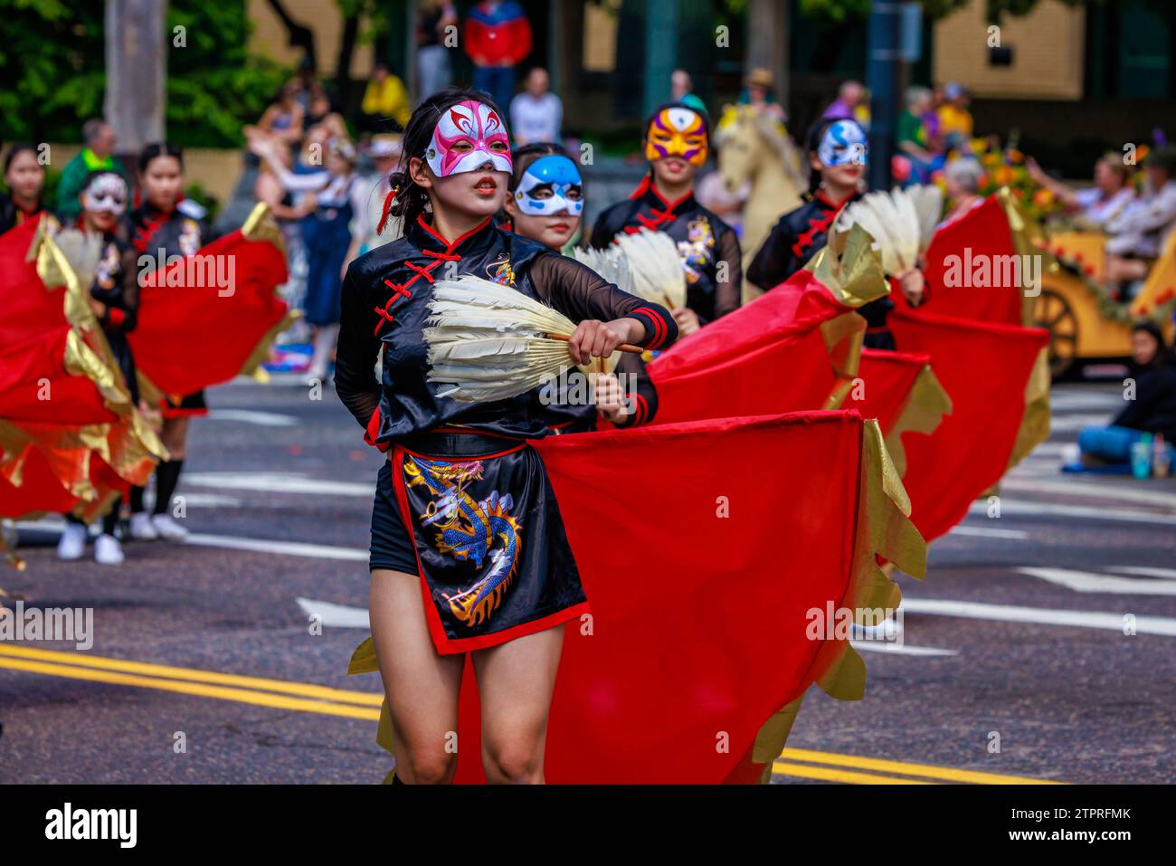 Portland, Oregon, USA - June 10, 2023: Shu-Te High School Marching Band ...