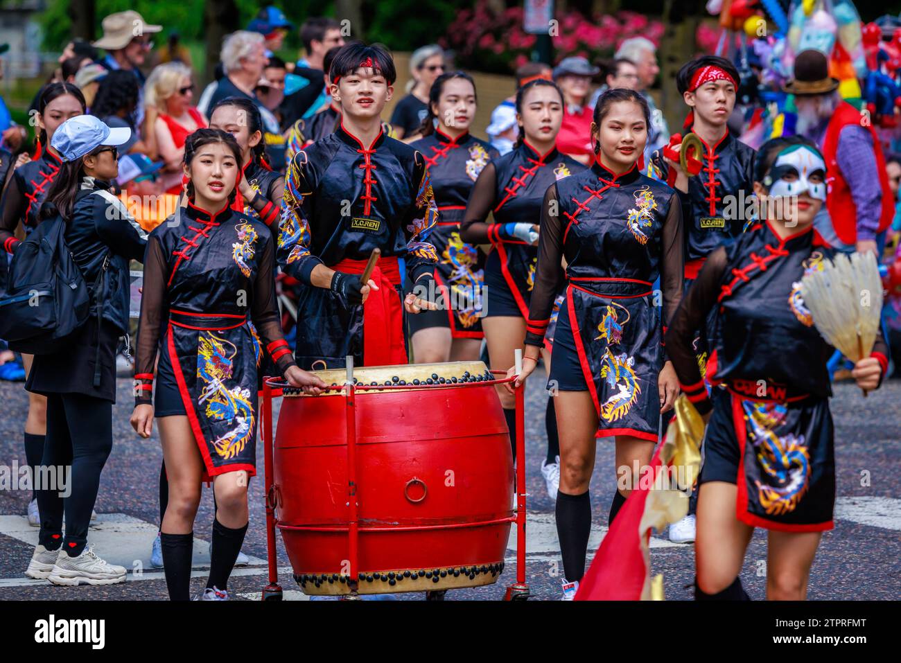 Portland, Oregon, USA - June 10, 2023: Shu-Te High School Marching Band ...