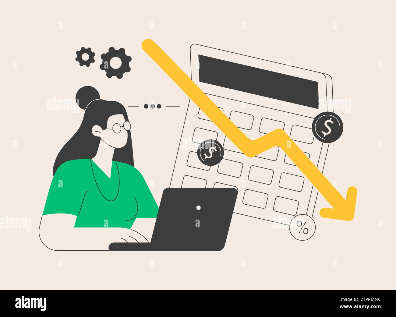 Calculating loss abstract concept vector illustration Stock Vector ...